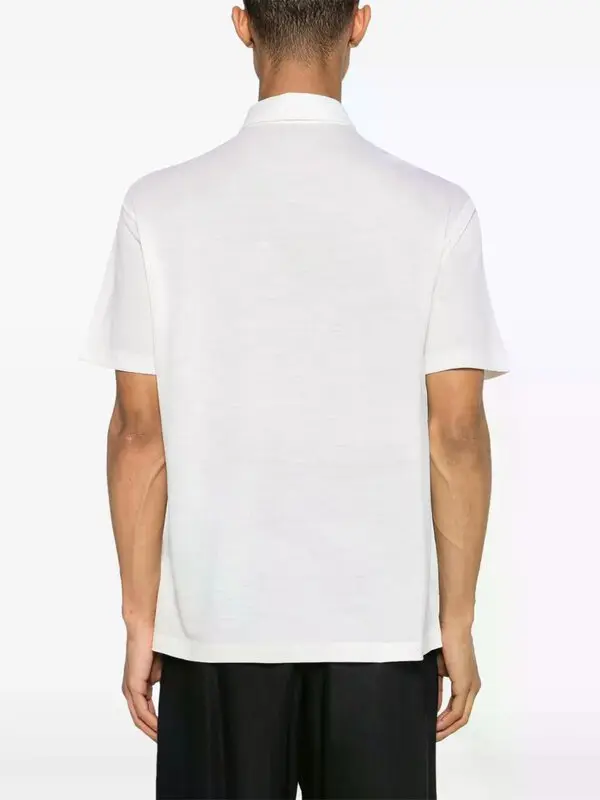 Brioni Logo-embroidered Wool Polo Shirt - Neutrals