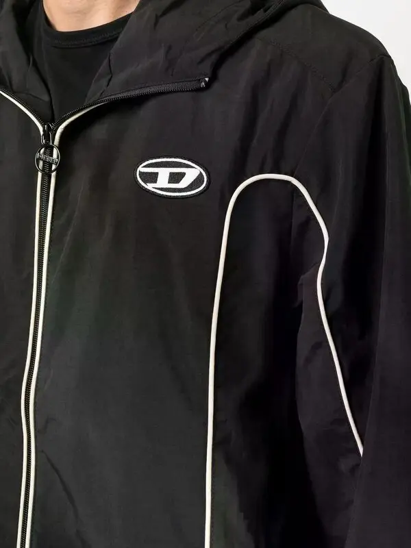 DIESEL® J-hives Logo-appliqué Windbreaker - Black