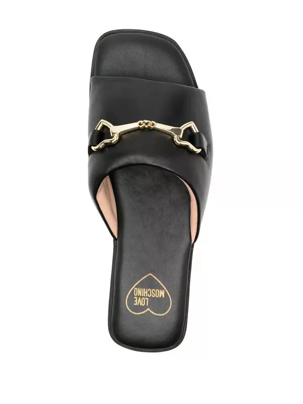 Moschino Buckle-detail Leather Sandals