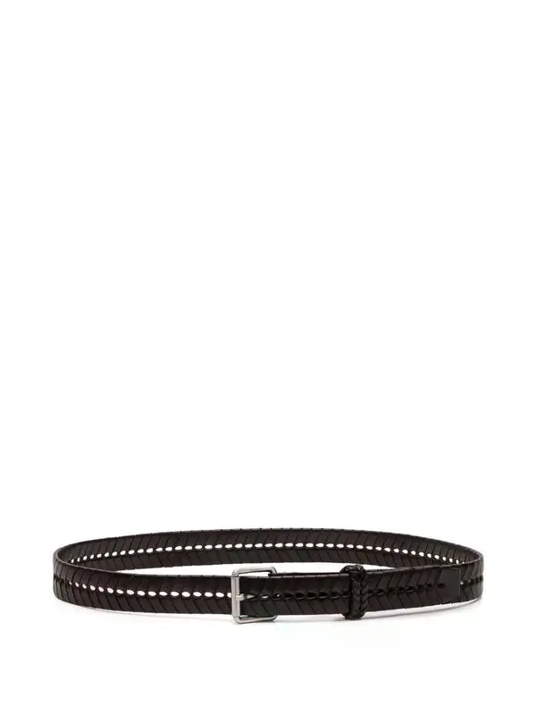 LEMAIRE Braided Leather Belt - Brown