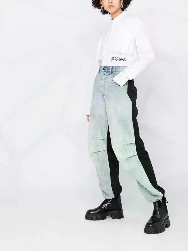 Palm Angels Logo Embroidered Fringed Shirt
