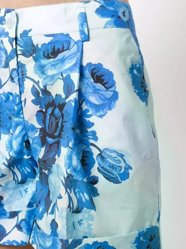 P.a.r.o.s.h Floral-print High-waisted Shorts