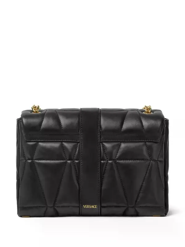 Versace Kleio Quilted Nappa Leather Shoulder Bag - Black