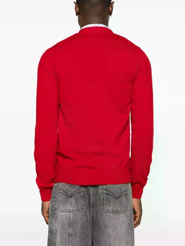 Play Comme Des Garcon Logo-appliqué Wool Cardigan