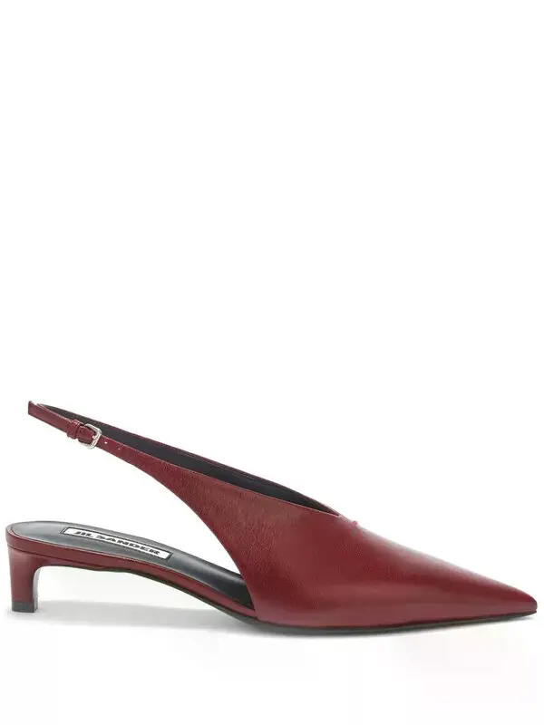 JIL SANDER 45mm Slingback Leather Pumps - Red