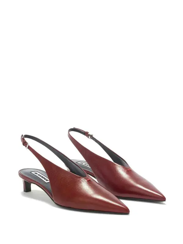 JIL SANDER 45mm Slingback Leather Pumps - Red