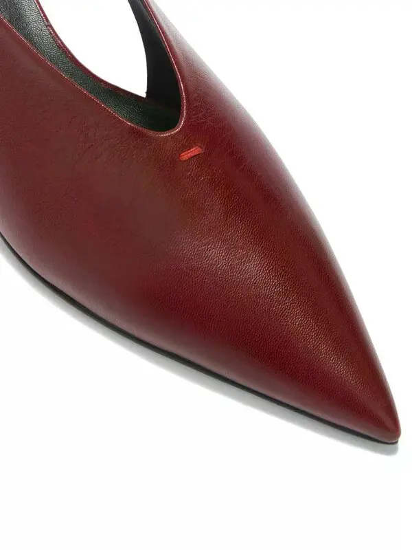 JIL SANDER 45mm Slingback Leather Pumps - Red