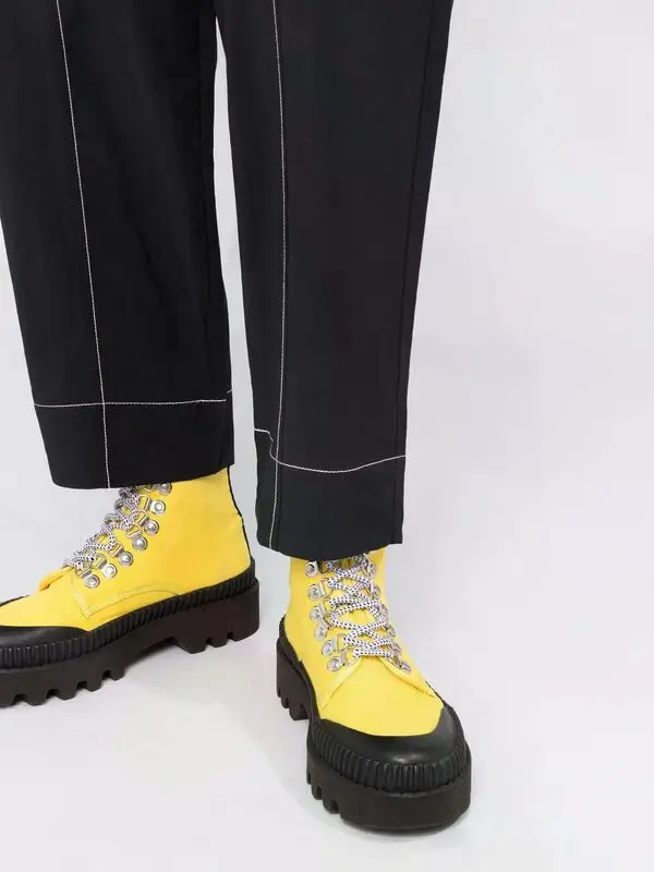 GANNI Contrast-stitching Straight Trousers