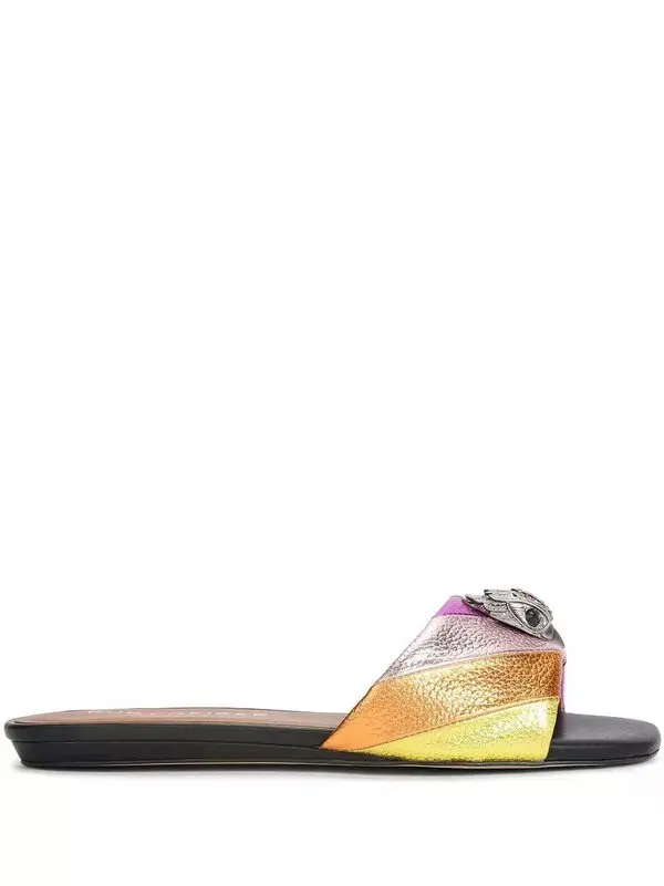 Kurt Geiger Kensington Quilted Leather Flat Sandals - Pink