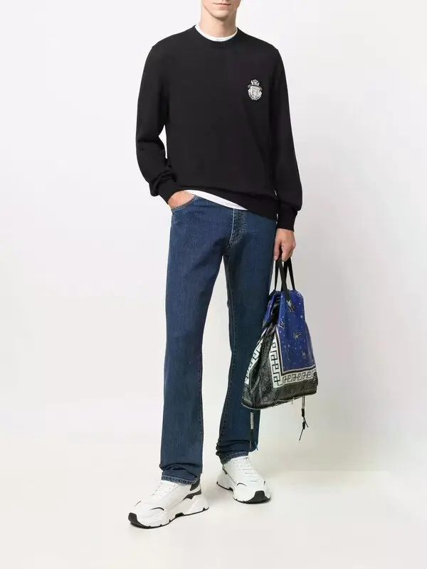BILLIONAIRE Logo-embroidered Jeans - Blue