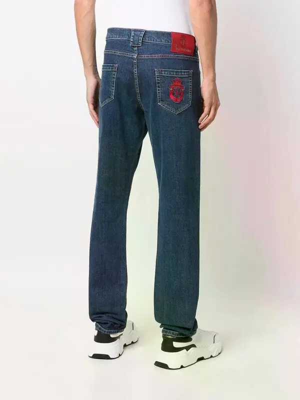 BILLIONAIRE Logo-embroidered Jeans - Blue