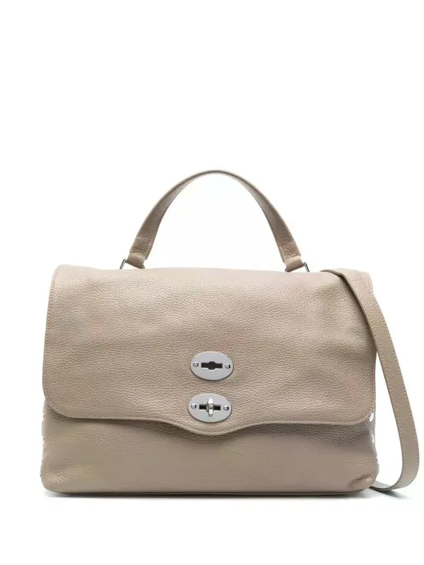 ZANELLATO Stud-embellished Turn-lock Clutch Bag - Neutrals