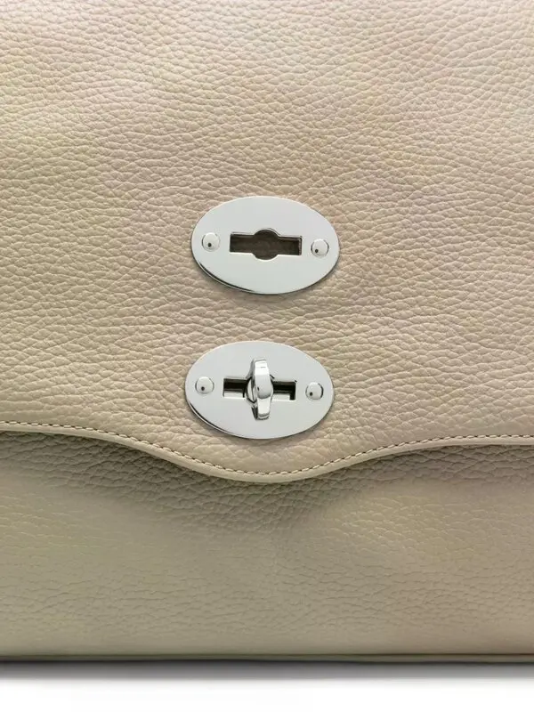 ZANELLATO Stud-embellished Turn-lock Clutch Bag - Neutrals