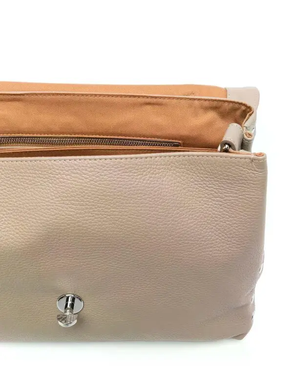 ZANELLATO Stud-embellished Turn-lock Clutch Bag - Neutrals