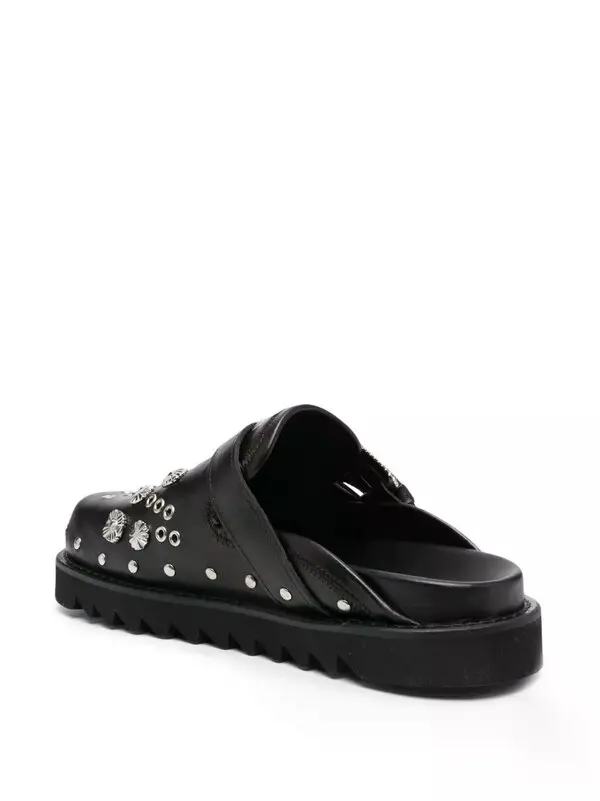 TOGA VIRILIS Studded Leather Slippers - Brown