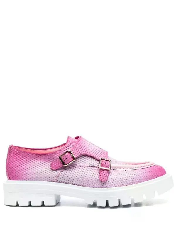 Santoni Leather Double-buckle Loafers