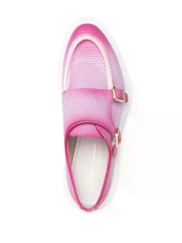 Santoni Leather Double-buckle Loafers