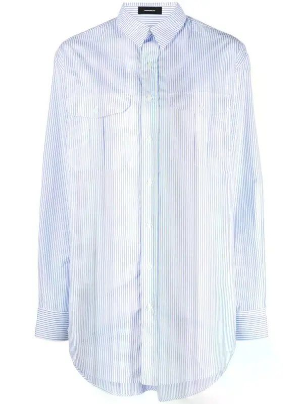 Wardrobe.NYC Striped Cotton Shirtdress