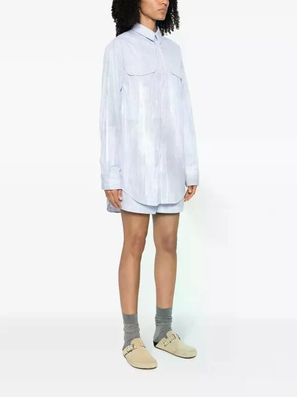 Wardrobe.NYC Striped Cotton Shirtdress