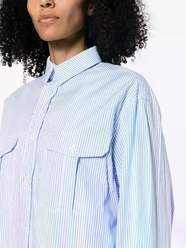 Wardrobe.NYC Striped Cotton Shirtdress