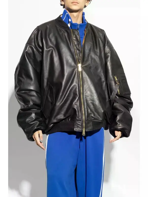 Vetements Leather Bomber Jacket