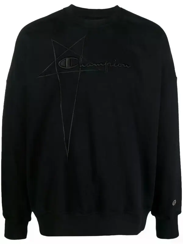 Rick Owens Logo-embroidered Pullover Sweatshirt - Black