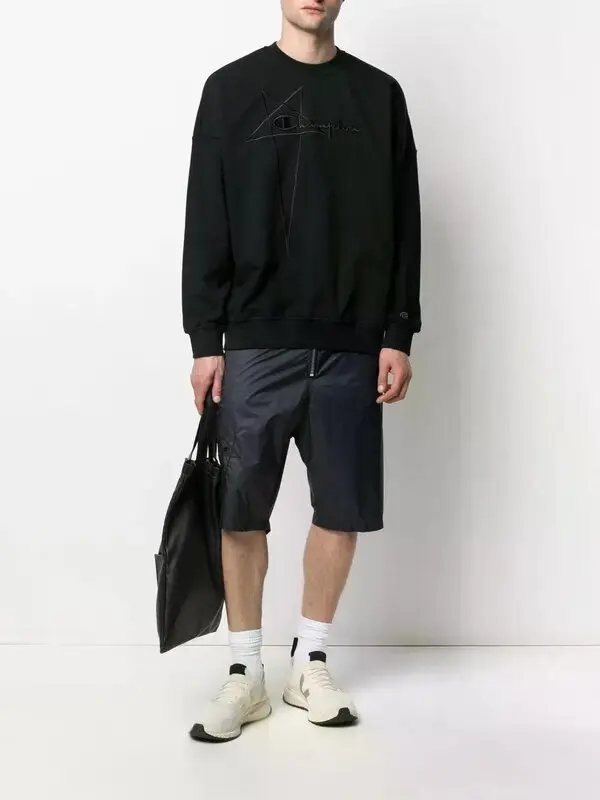 Rick Owens Logo-embroidered Pullover Sweatshirt - Black