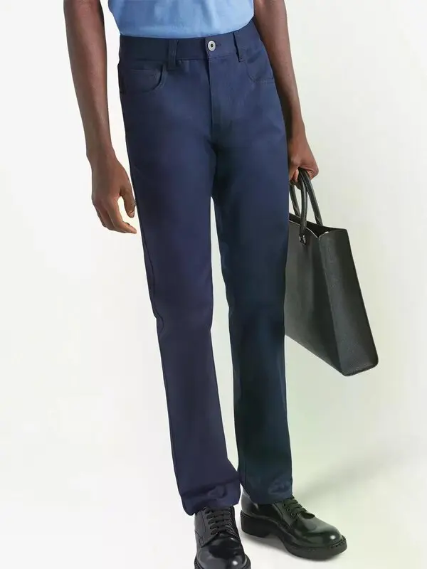 Prada Five-pocket Stretch Drill Jeans - Blue