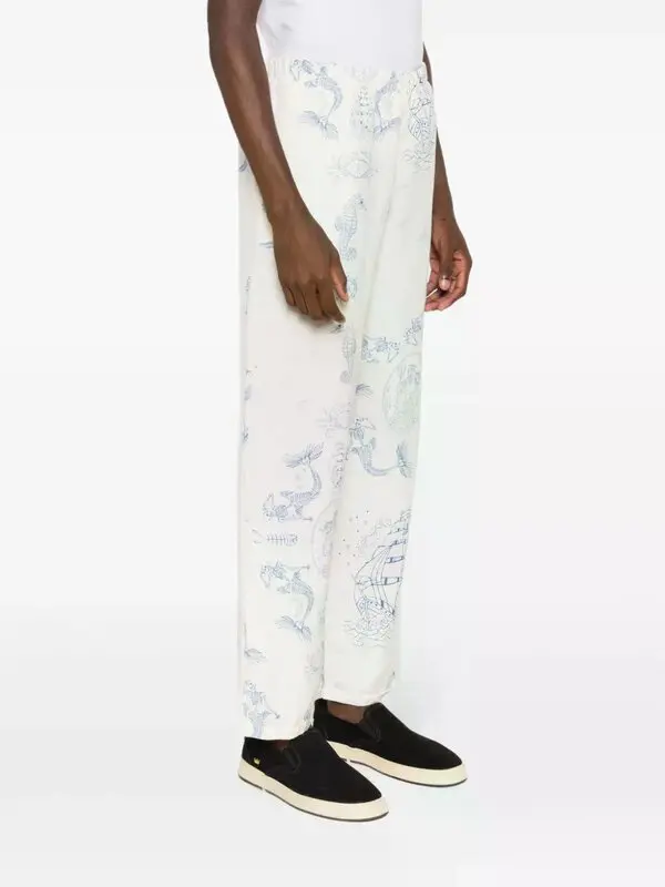 AMIR SLAMA Graphic-print Straight-leg Trousers