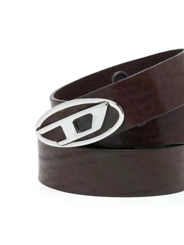 DIESEL® 1dr Logo-buckle Leather Belt - Brown