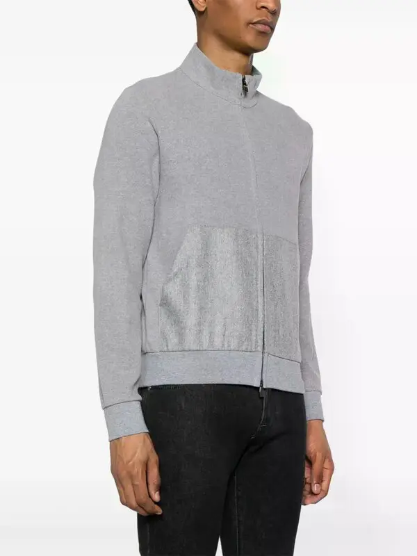 Corneliani Mock-neck Zip-up Sweatshirt - Grey