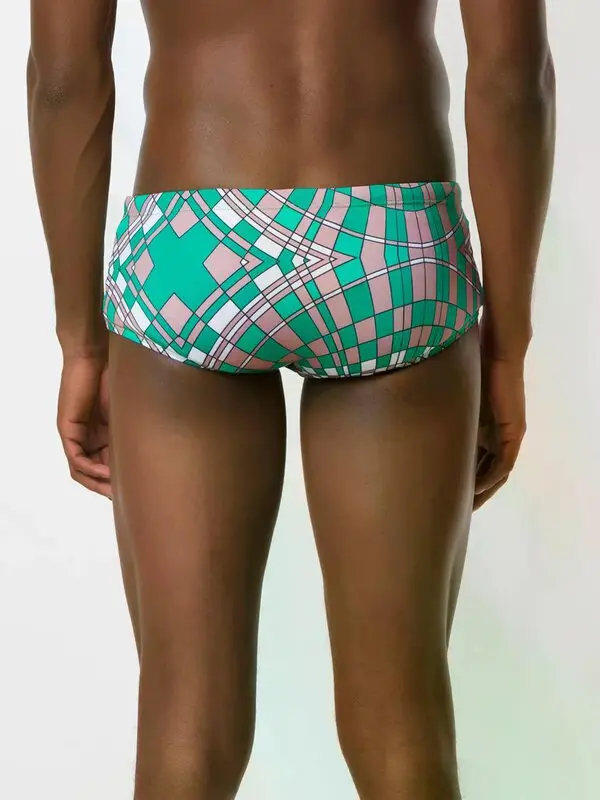 AMIR SLAMA Cocar Print Trunks - Green