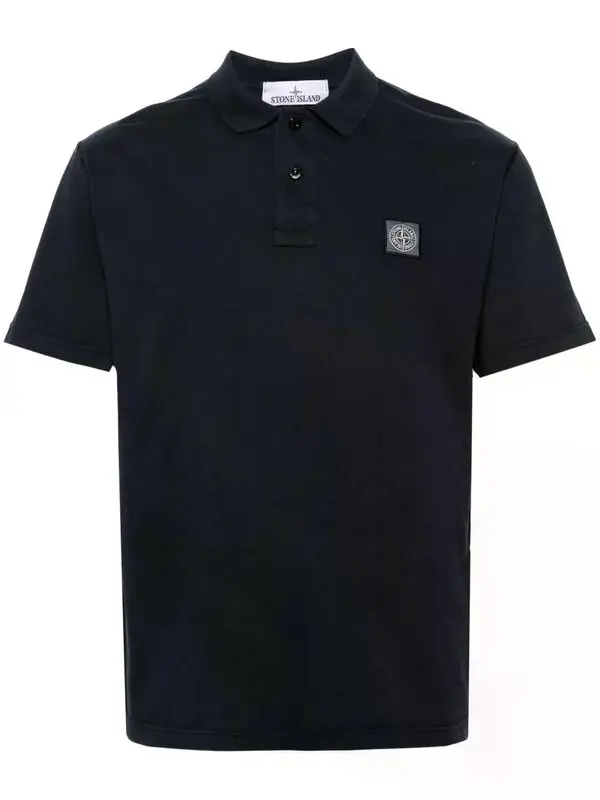 Stone Island Compass-motif Polo Shirt - Blue