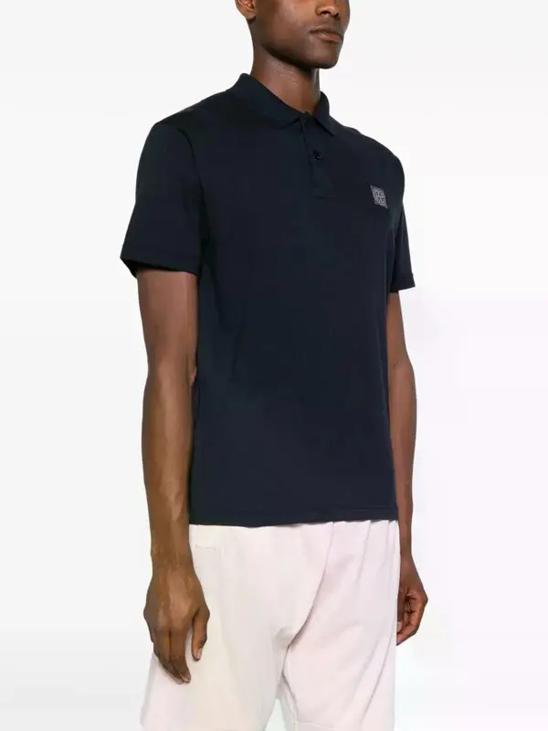 Stone Island Compass-motif Polo Shirt - Blue