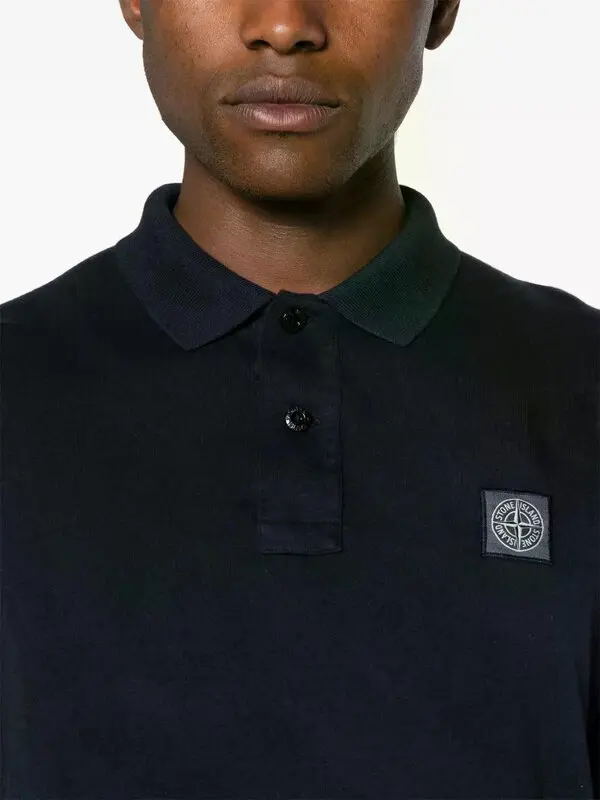 Stone Island Compass-motif Polo Shirt - Blue