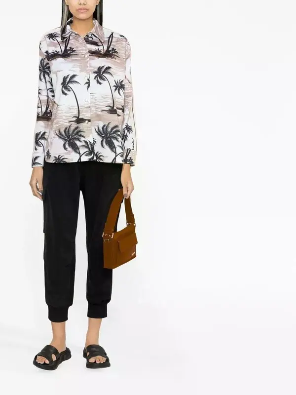 Palm Angels Tropical-print Long-sleeve Shirt