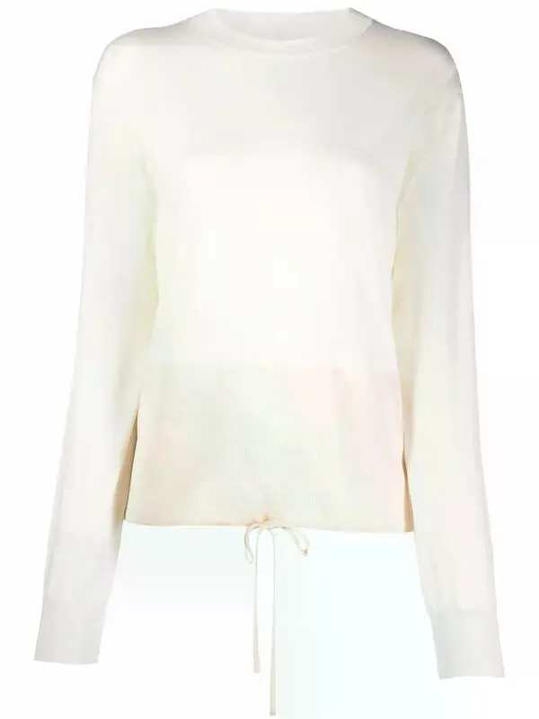JIL SANDER Drawstring Fine-knit Jumper - Neutrals
