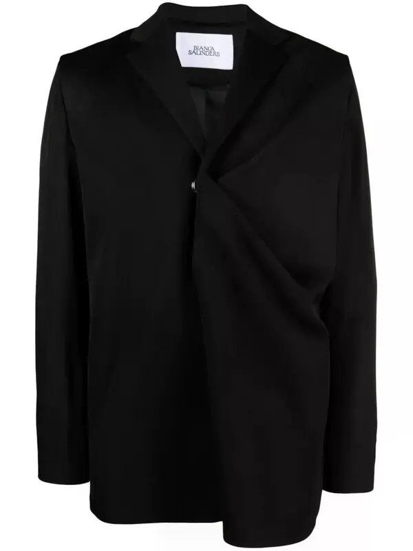 BIANCA SAUNDERS Gathered Single-breasted Blazer