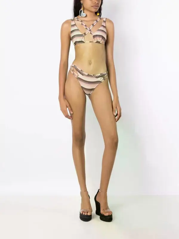 AMIR SLAMA Striped Strappy Bikini