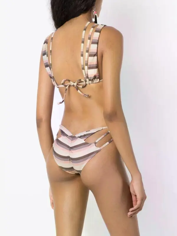 AMIR SLAMA Striped Strappy Bikini