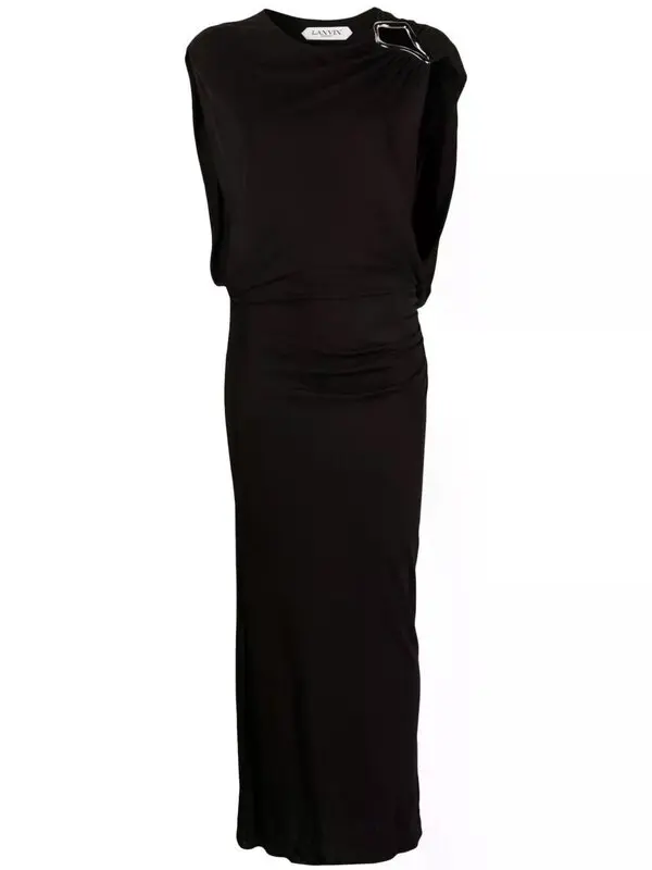LANVIN Brooch-detail Maxi Dress