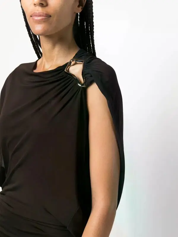 LANVIN Brooch-detail Maxi Dress