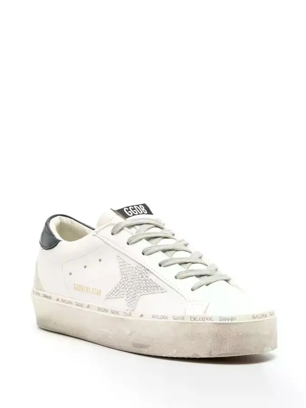 GOLDEN GOOSE Hi Star Leather Sneakers With Embellished Star Detail - White
