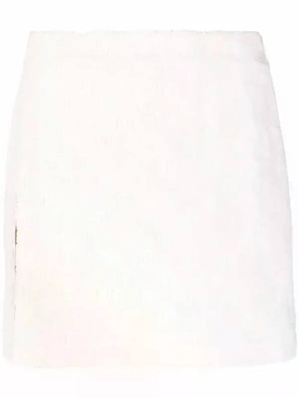 AMBUSH Monogram-debossed Mini Skirt - Neutrals