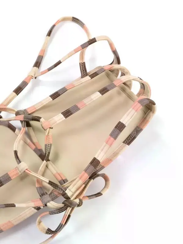 AMIR SLAMA Stripe-print Strappy Bikini