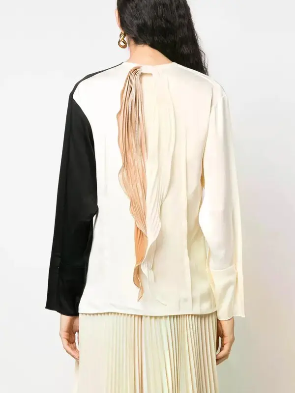 Victoria Beckham Colour-block V-neck Blouse