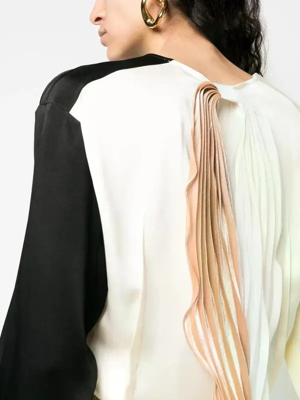 Victoria Beckham Colour-block V-neck Blouse