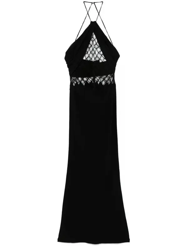 Christopher Esber Net-detail Silk Maxi Dress