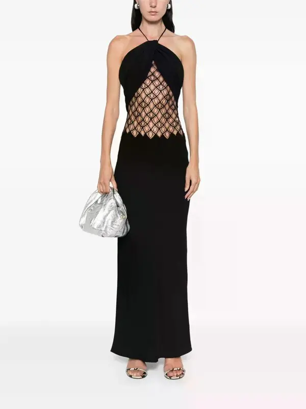 Christopher Esber Net-detail Silk Maxi Dress