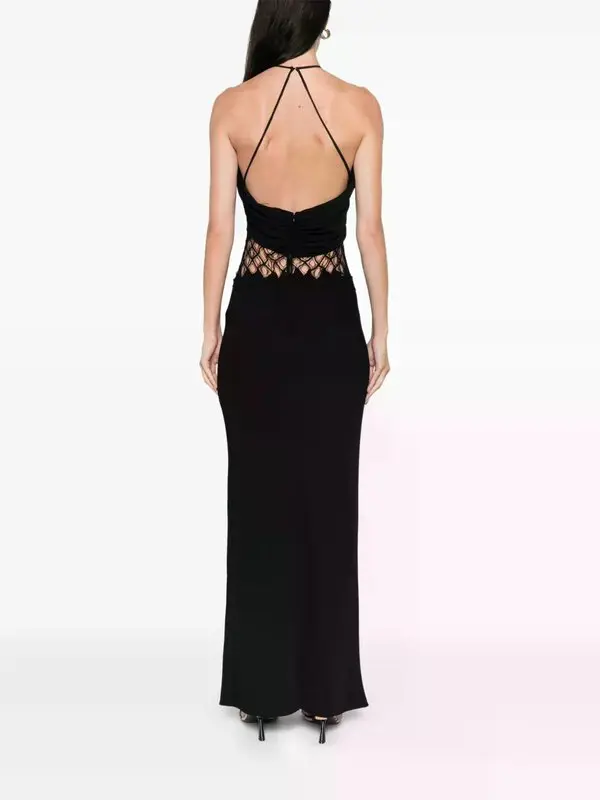 Christopher Esber Net-detail Silk Maxi Dress